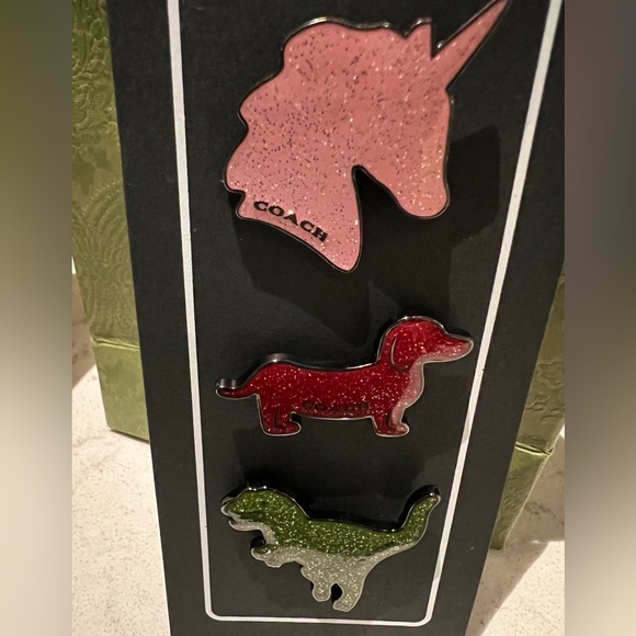 Coach | Accessories | Coach Nwot Glitter Enamel Dinosaur Pin Badge ...